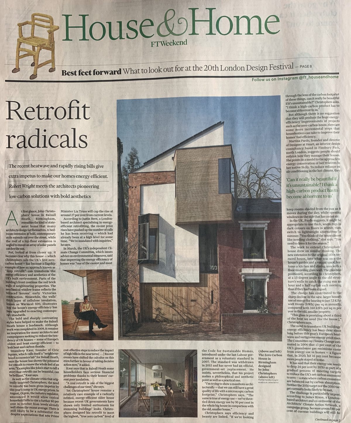 Retrofit radicals - Financial Times 10th Sept 2022 - Clifford Design